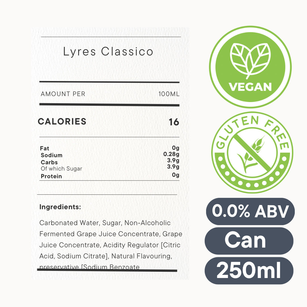 Lyre’s – Classico Sparkling Non Alcoholic Wine (250ml Can)