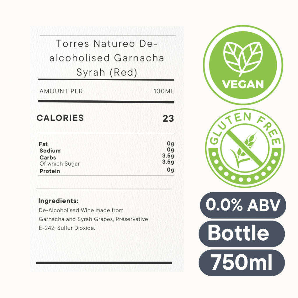 Torres Natureo De-alcoholised Garnacha Syrah (Red) - The Alcohol Free Co