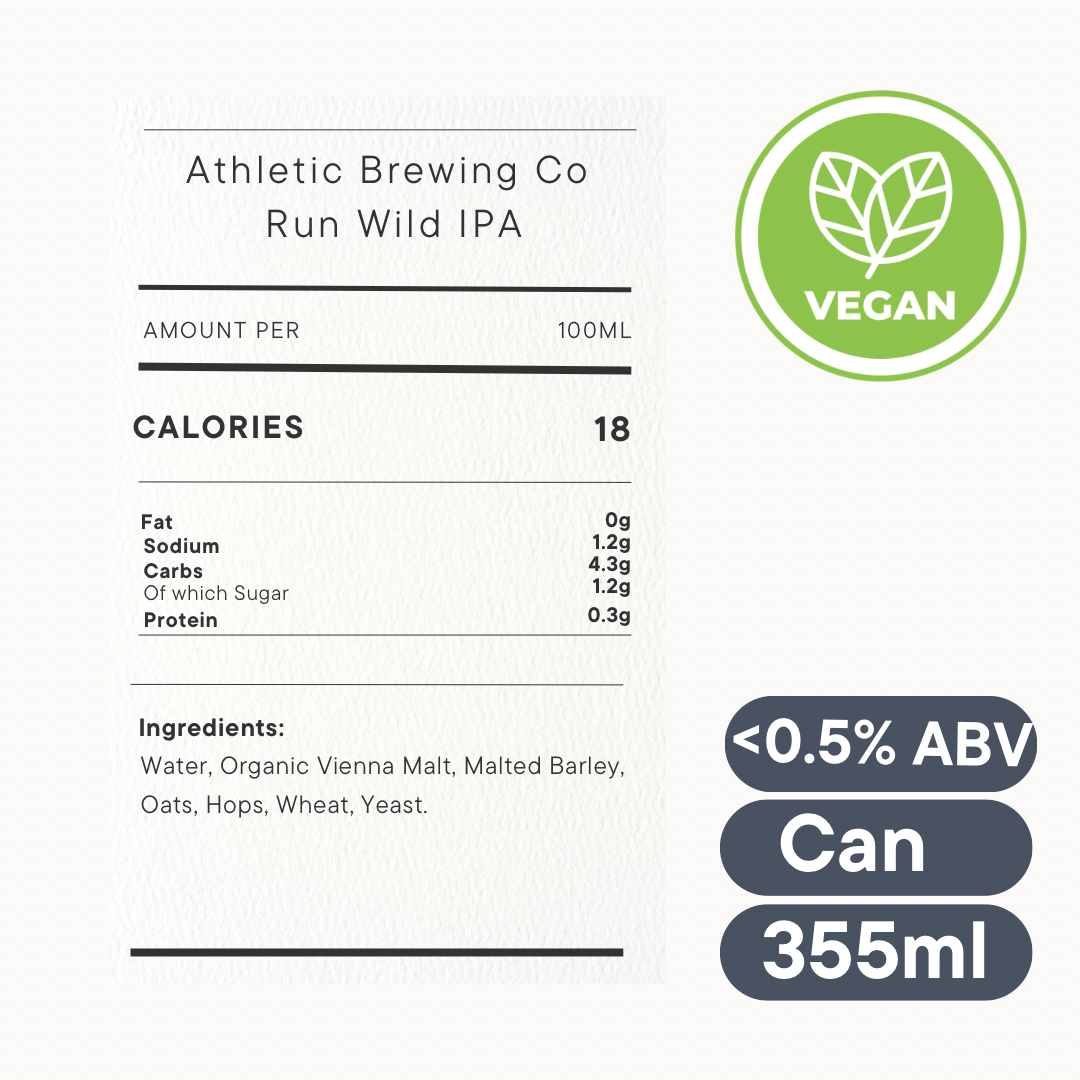 Athletic Brewing Co - RUN WILD IPA - The Alcohol Free Co